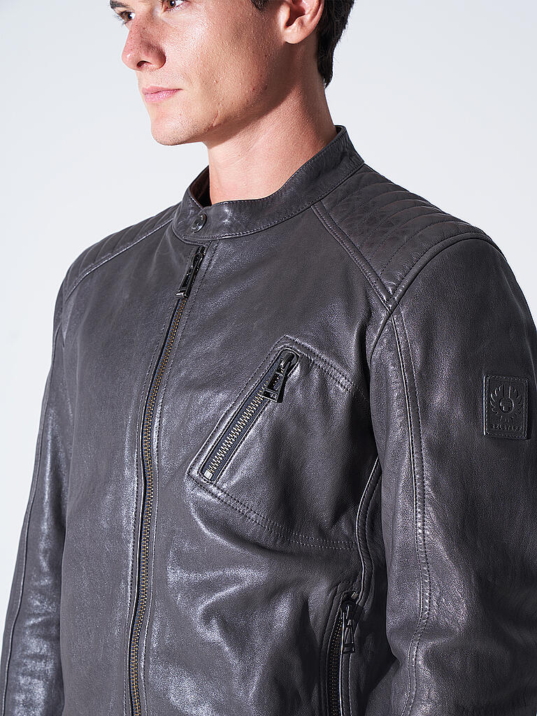 BELSTAFF Lederjacke V RACER 2.0 grau