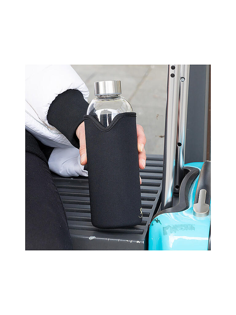 LURCH Glasflasche mit Iso-Hülle 0,75l schwarz transparent