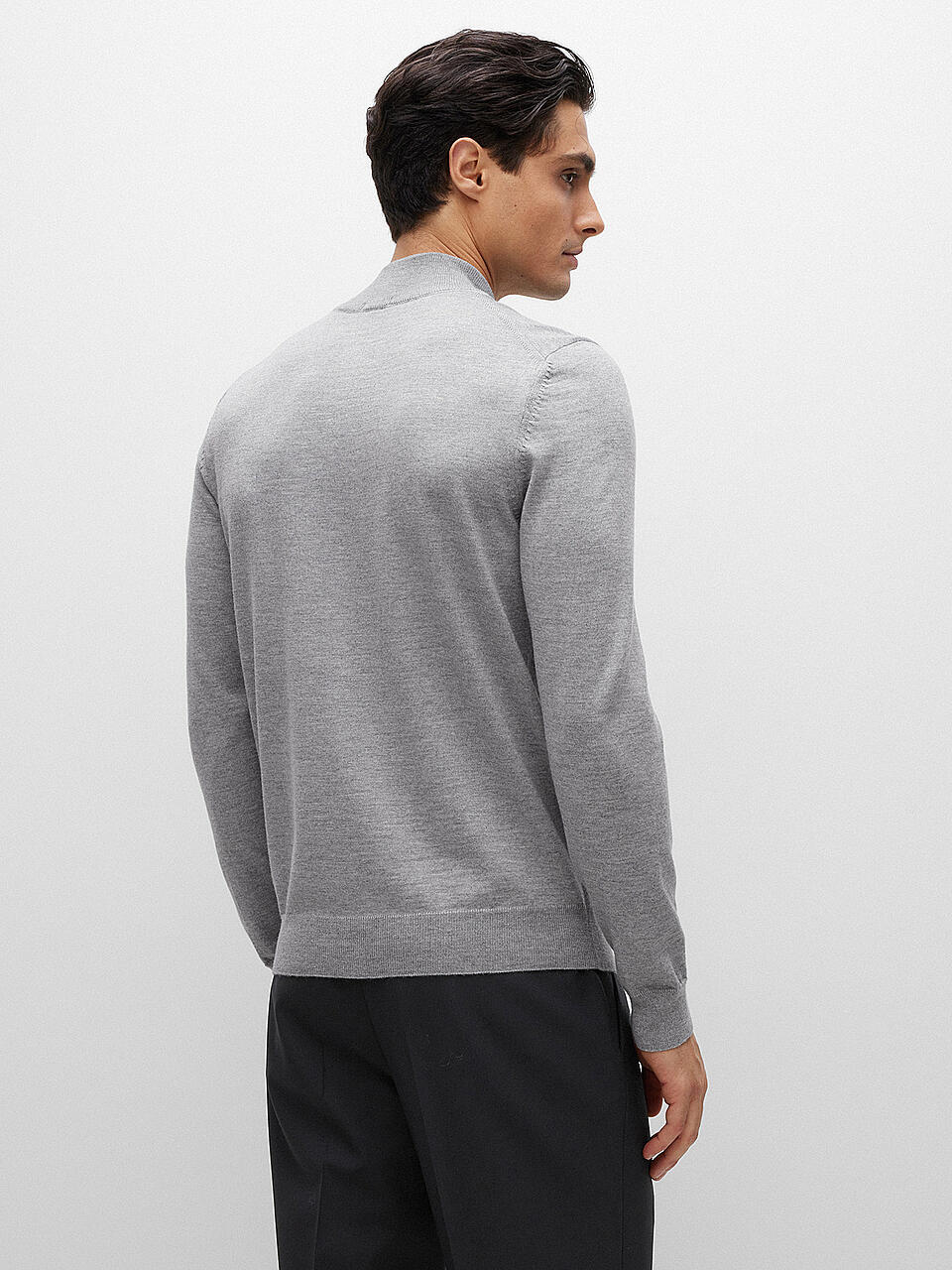 BOSS Strickjacke BALONSO-L hellgrau