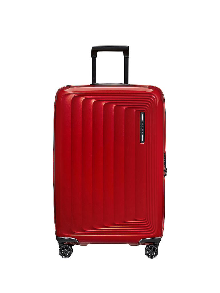 SAMSONITE Trolley Nuon Spinner 69cm erweiterbar Metallic Red rot