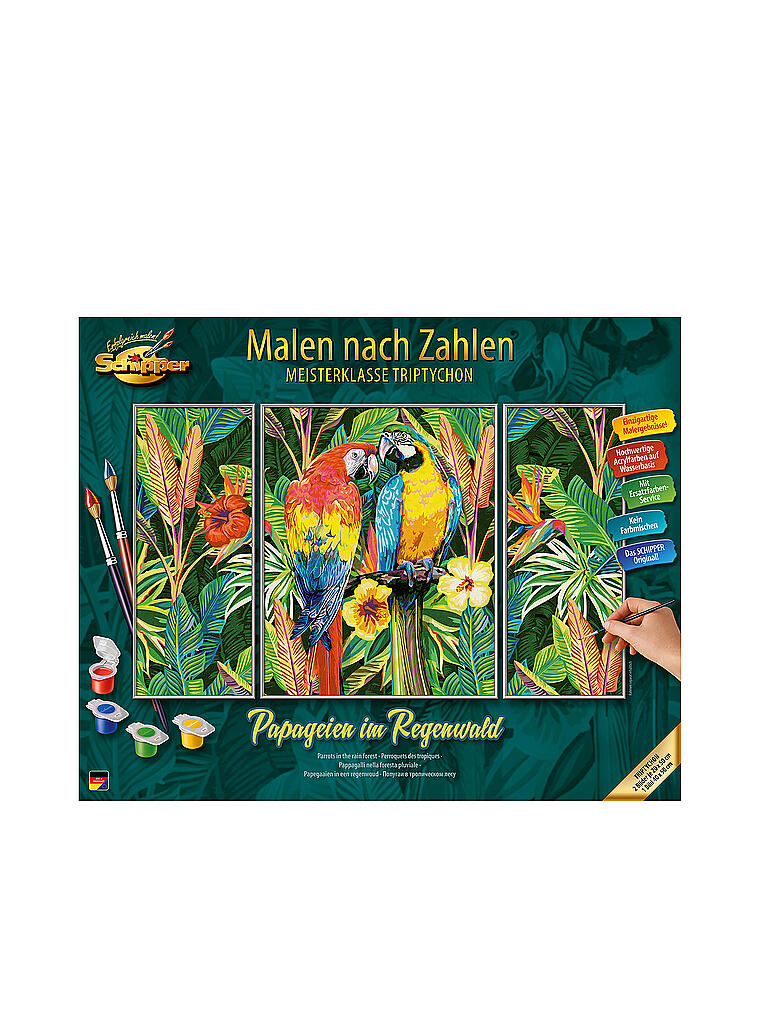 SCHIPPER Malen nach Zahlen - Papageien im Regenwald keine Farbe